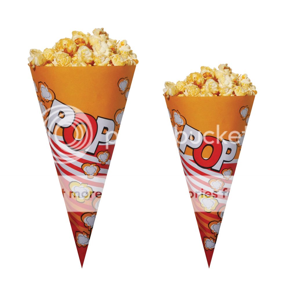 100 X Paper Popcorn Cones Medium 500ml Holders Packaging Cups EBay